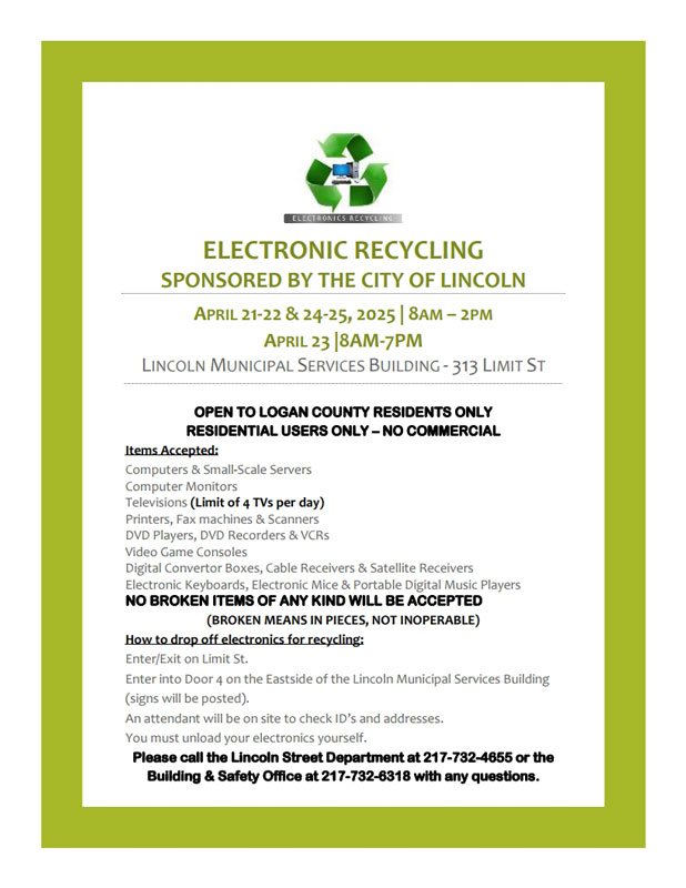 2025 electronics recycling event for Logan County residents sponsored ...